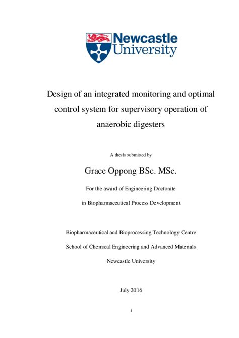 Pdf Design Of An Integrated Monitoring And Optimal Control System For