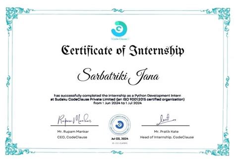 Finished My Python Internship With Codeclause Sarbatriki Jana Posted