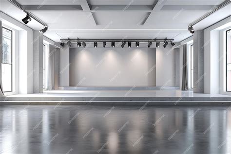 Premium Photo Empty Room And Empty Stage 3d Rendering