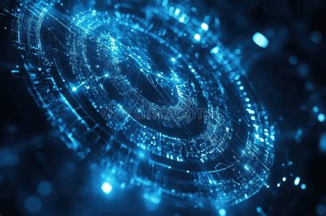 Futuristic Blue Digital Sphere Network Technology Abstract Stock Illustration Illustration Of