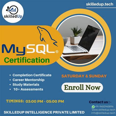Skilledup On Linkedin Skilledup Mysql Live Training Tech Certification Mentorship