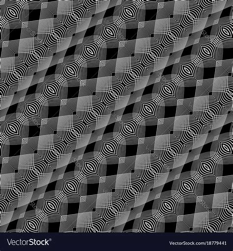 Design Seamless Monochrome Lines Textured Pattern Vector Image