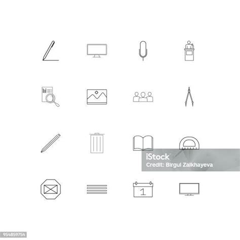 비즈니스 및 선형 얇은 아이콘 설정합니다 간단한 벡터 아이콘 설명 0명에 대한 스톡 벡터 아트 및 기타 이미지 0명 각도기 디자인 Istock