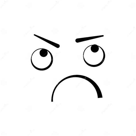 Aggressive Cartoon Funny Face With Angry Expression Stock Vector Illustration Of Emotional