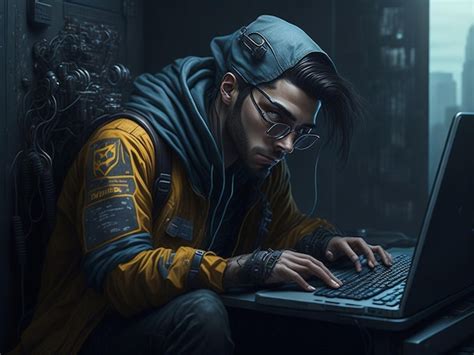 Premium Ai Image Smart Male It Programer Working On Desktop Computer In Data Center System