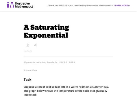 Illustrative Mathematics F Le A Saturating Exponential Lesson Plan For 9th 10th Grade