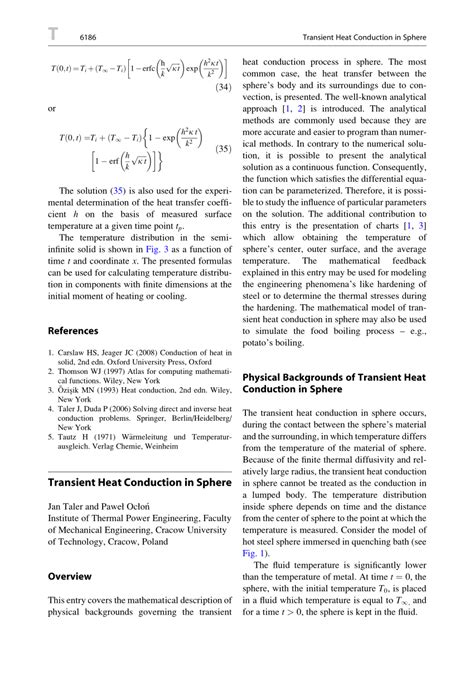 Pdf Transient Heat Conduction In Sphere