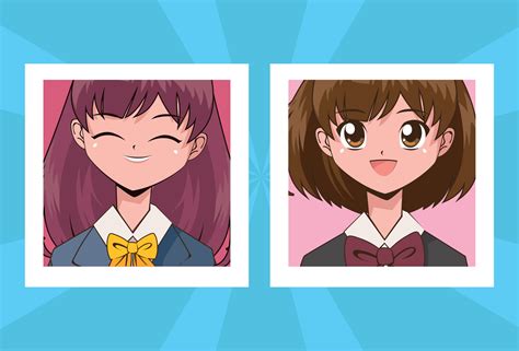 Personajes Femeninos De Anime 13827339 Vector En Vecteezy