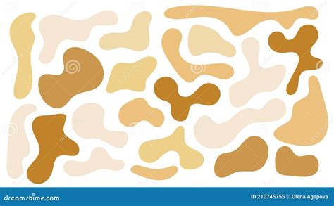 Irregular Blob Set Of Abstract Organic Shapes Brown Ground Irregular