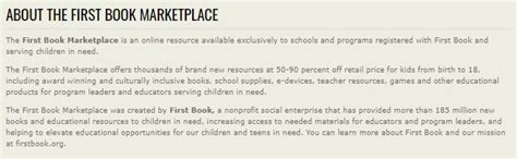 Teachers On First Book Marketplace Facebook