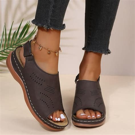 Hvyesh Womens Orthopedic Sandals Casual Summer Peep Toe Sandals Comfy Arch Support Sandals Boho