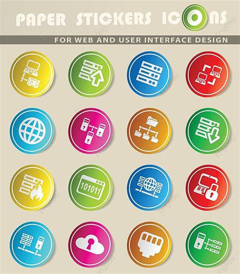 Server Icon Set Computer Monitor Computer Drive Vector Computer