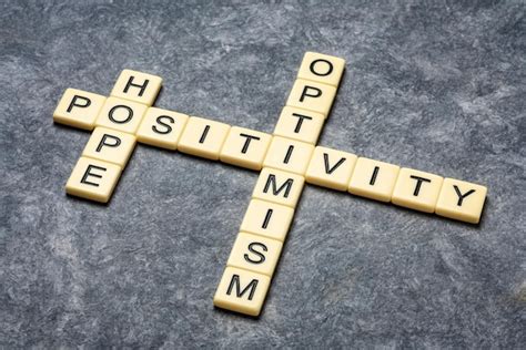 Premium Photo Hope Positivity And Optimism Crossword In Ivory Letter