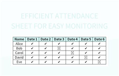 Efficient Attendance Sheet For Easy Monitoring Excel Template And
