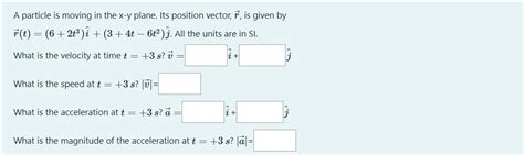 Solved A Particle Is Moving In The Mathrm X Y Chegg