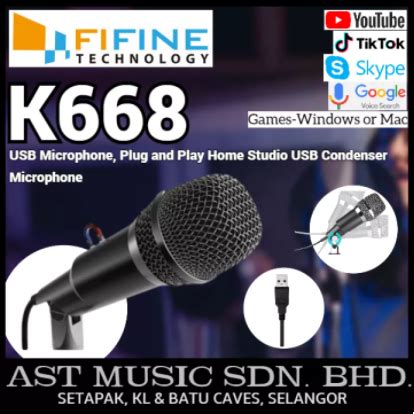 FIFINE K668 USB Plug and Play Condenser Microphone | Lazada