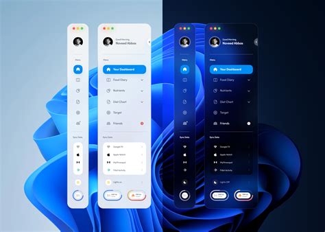 navigation sidebar on behance