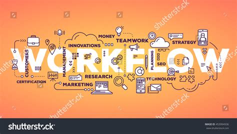 Vector Creative Illustration Workflow Word Lettering Stock Vector Royalty Free