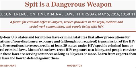 When Sex Is A Crime And Spit Is A Dangerous Weapon A Teleconference On