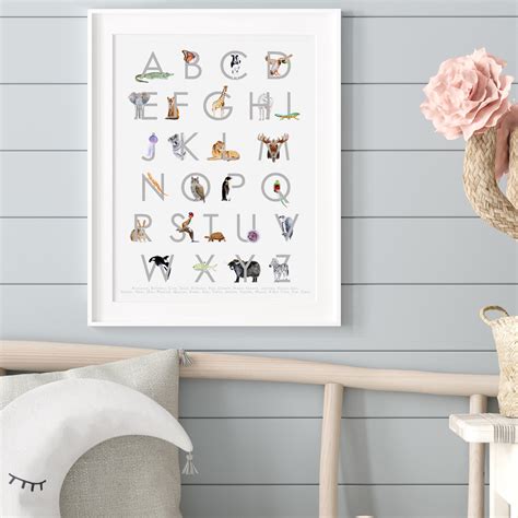 Animal Alphabet Nursery Art Abcs Playroom Decor Brett Blumenthal
