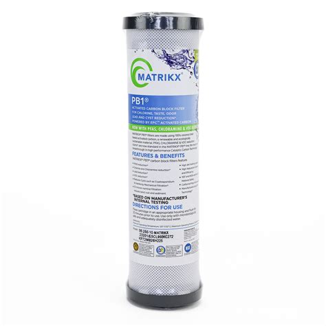 Matrikx Pb1 Pfas Carbon Block Water Filter Voc Pfas Chloramine Reduction
