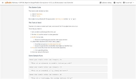 Zybooks My Library Cisp 200 Algorithir Design