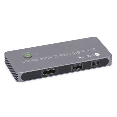 Techly KVM USB C Switch 8K Displayport 1 4 2x USB C 3x USB 2 0