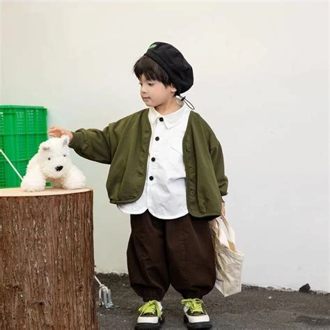 용수철 가을 어린이 정장 어린이 의상 세트 소년 패션 재킷 셔츠 바지 유아 한국 코스튬 아기 옷 3 개세트 신제품 어린이 의류