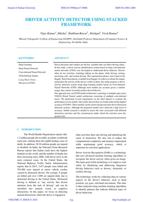 Pdf Driver Activity Detector Using Stacked Framework