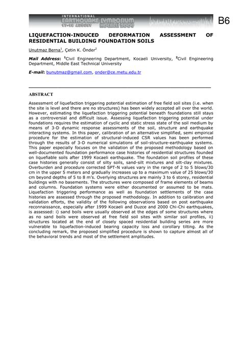 Pdf C48 Liquefaction Induced Deformation Assessment Of Residential