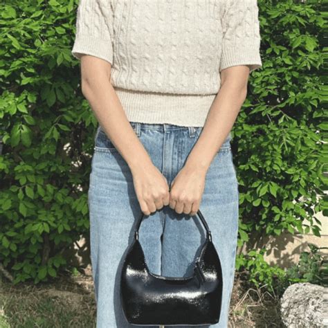 레트로 갬성 호보백 미니 토트백 데일리 가죽 가방 블랙 화이트 실버 에이블리