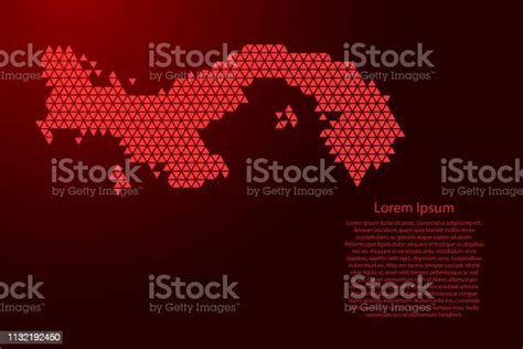 파나마 지도 배너 포스터 인사말 카드에 대 한 노드와 패턴 기하학적 배경을 반복 빨간 삼각형에서 추상적 인 회로도 벡터
