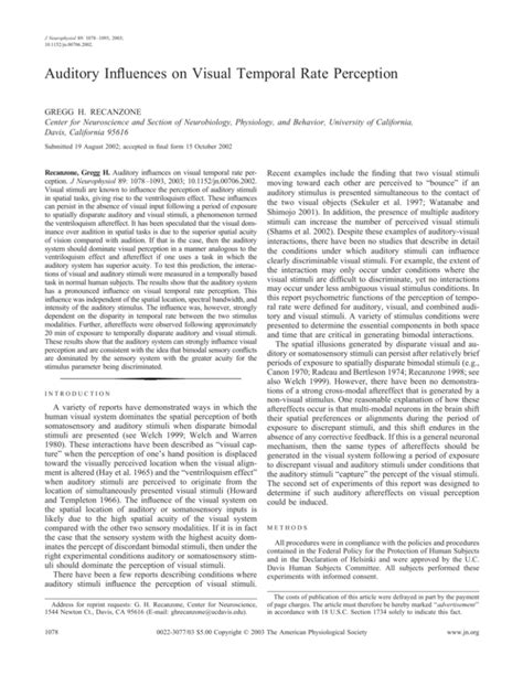 Auditory Influences On Visual Temporal Rate Perception