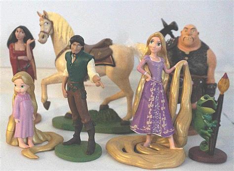 Disney Tangled Rapunzel Pascal 7 Piece Figurine Set Cake Topper Loose 1953506143