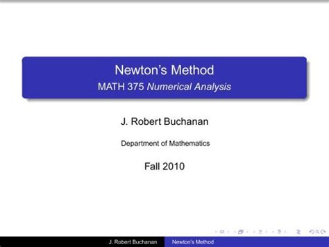 Newtons Method Math 375 Numerical Analysis