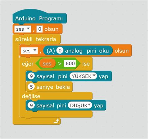 Arduino Ve Mblock Dersleri Ders 12 Arduino And Mblock Ses Sensörü Ile Yanıp Sönen Lamba