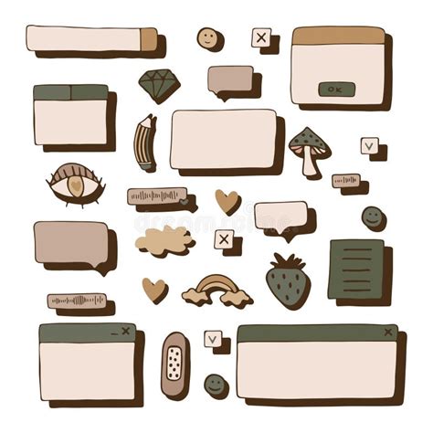 Dialog Boxes Old Retro Pc Elements User Interface Operating System Windows Icons In Trendy