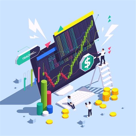 Stock Market Trading And Financial Analysis Visualization Premium Vector