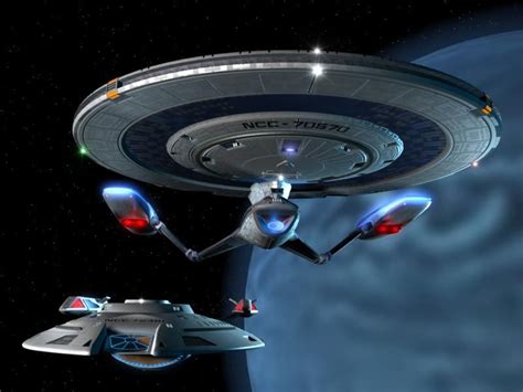 Nova Class Starship With Another Federation Starship