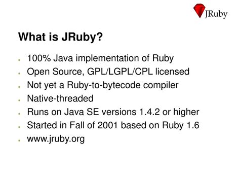 Jruby Bringing Ruby To The Jvm™ Ppt Download