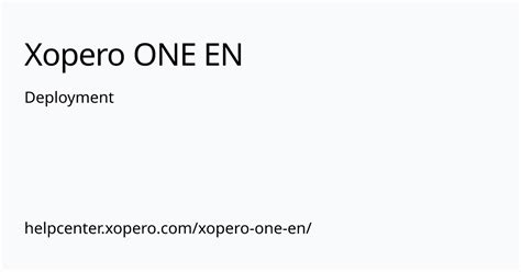 deployment xopero one en