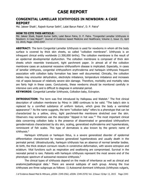 Congenital Lamellar Ichthyosis In Newborn A Case Report