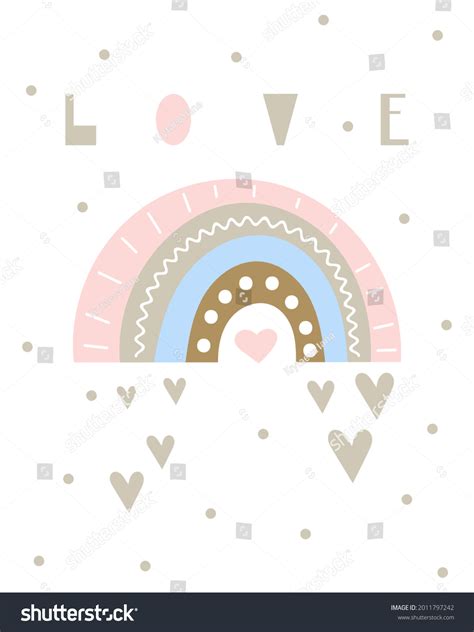 보호 무지개 유아용 포스터아이들 그림은 스톡 일러스트 2011797242 Shutterstock