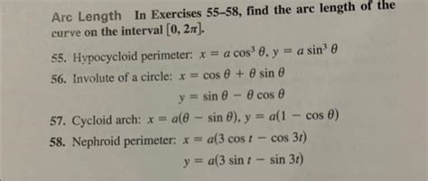 Solved Arc Length In Exercises Find The Arc Length Of Chegg