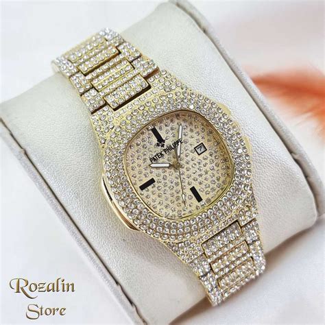 خرید و قیمت ساعت مچی عقربه ای زنانه پتک فیلیپ طلایی نگین دار ترب