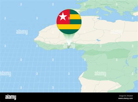 Map Illustration Of Togo With The Flag Cartographic Illustration Of