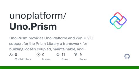 GitHub Unoplatform Uno Prism Uno Prism Provides Uno Platform And WinUI Support For The