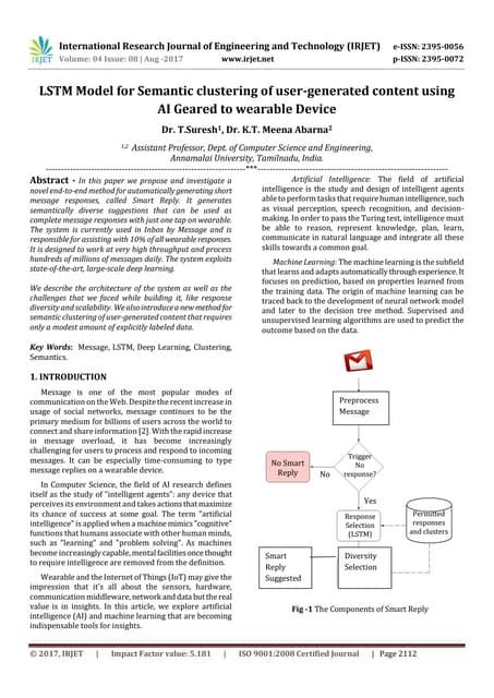 lstm model for semantic clustering of user generated content using ai