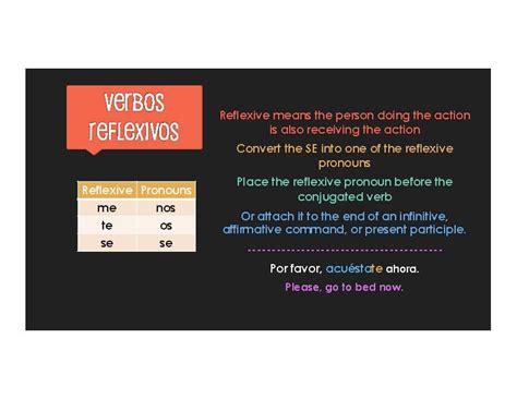 Spanish Affirmative Tú Commands Reflexive Verb Booster By The Profe Store Llc