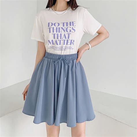 응이뻐 여름 밴딩 핀턱 주름 와이드 플레어반바지 홈웨어 하이웨스트 플리츠 치마바지